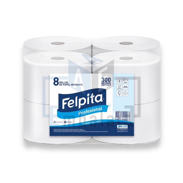 Papel Higiénico Felpita Profesional 300mts x8 rollos